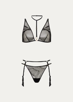 Aubade Heat Wave Boîte à Désir bralette en string met flockprint in set ...