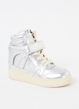 Isabel Marant Ellyn Wedge sneaker van leer • Zilver • deBijenkorf.be