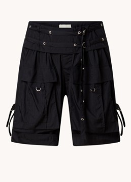 Isabel Marant Heidi high waist loose fit korte broek met klepzakken en ...