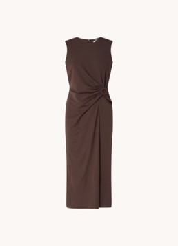 MaxMara Locusta midi jurk met plooidetail • Donkerbruin • deBijenkorf.be