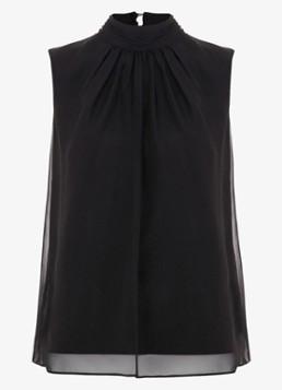 Phase Eight Nella mouwloze top met sjaalkraag • Zwart • deBijenkorf.be