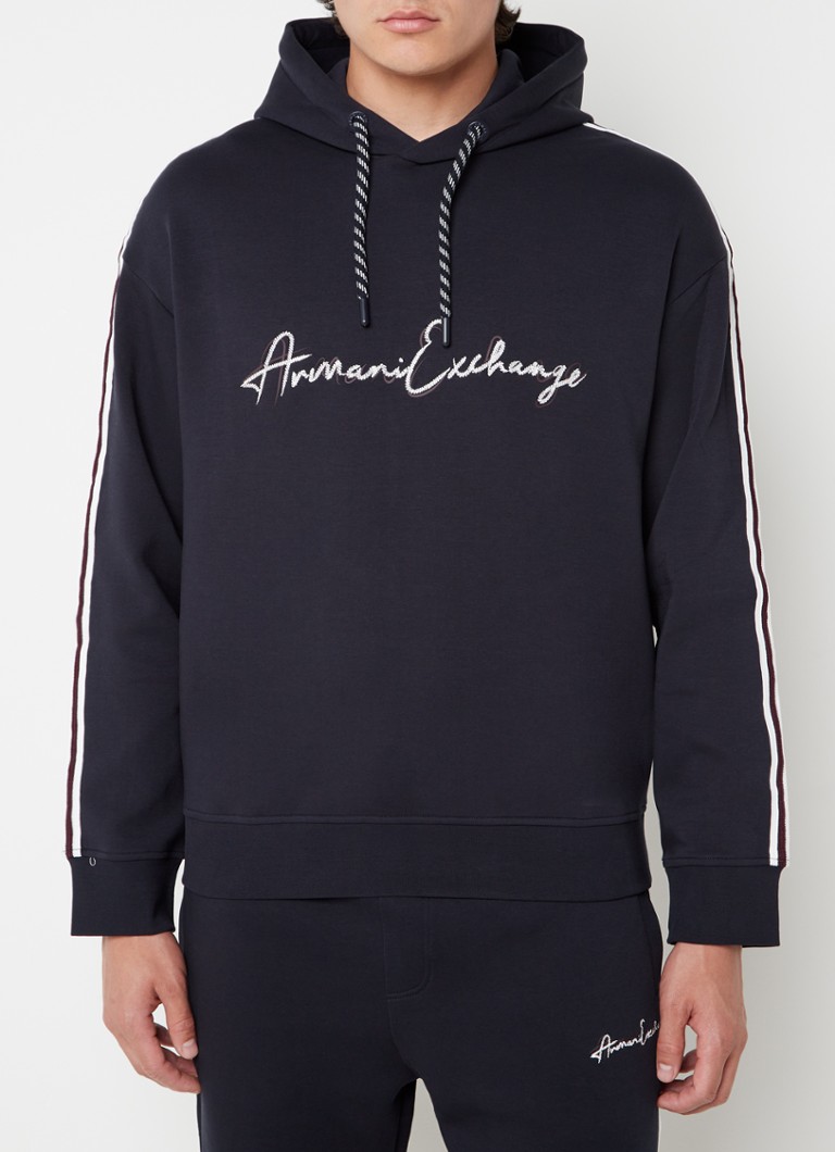 Armani Exchange Hoodie met logoborduring • Donkerblauw • deBijenkorf.be