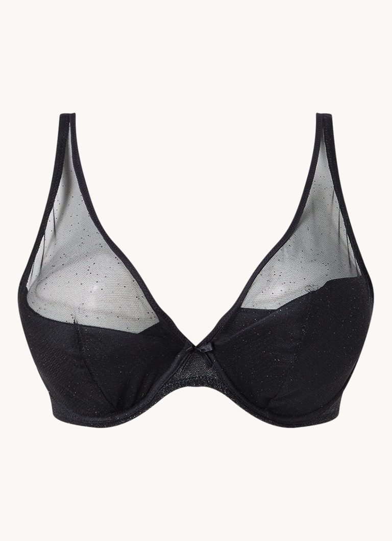 Aubade Nudessence beugel bh met glitter en overlay van mesh • Zwart ...