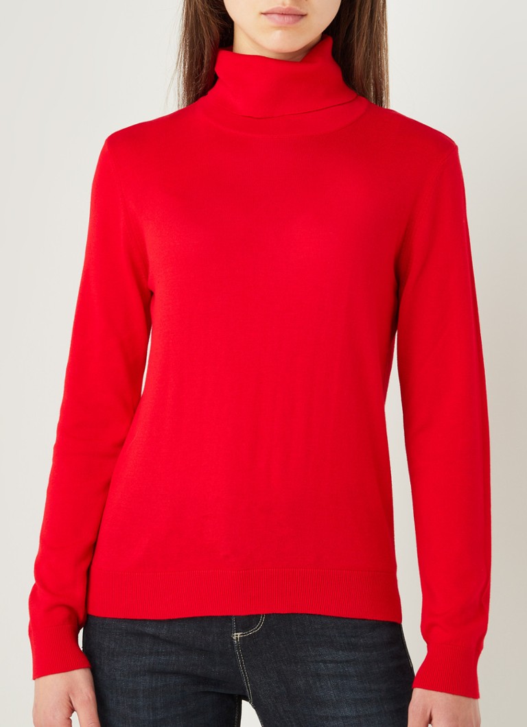 Benetton Pull col roulé en maille fine en mélange de modal • Rouge • de ... Benetton Pull col roulé en maille fine en mélange de modal • Rouge • de ...