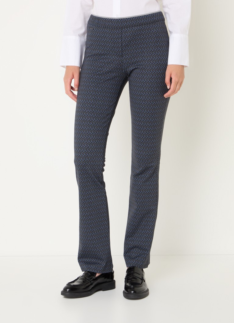 BRAX Malou high waist straight fit broek met zig-zag dessin • Zwart ...