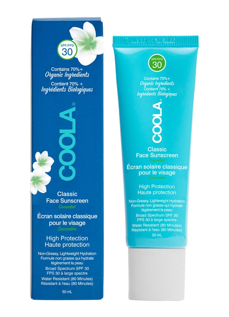 Coola Classic Face SPF 30 Cucumber Sunscreen - zonnebrand voor het ...