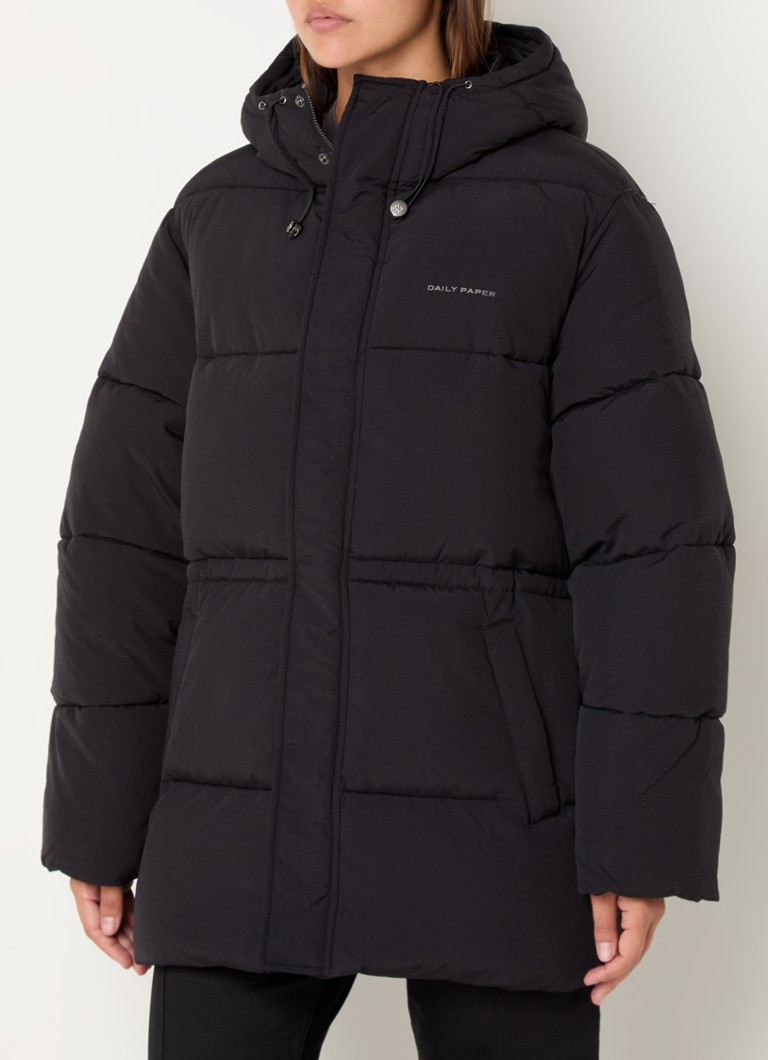 Daily Paper Akira puffer jas met steekzakken • Zwart • deBijenkorf.be