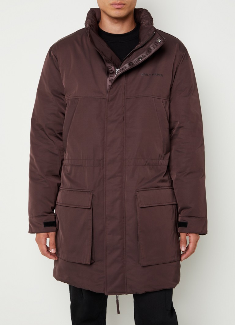 Daily Paper Ronnie gewatteerde jas met opgestikte zakken • Bruin ...