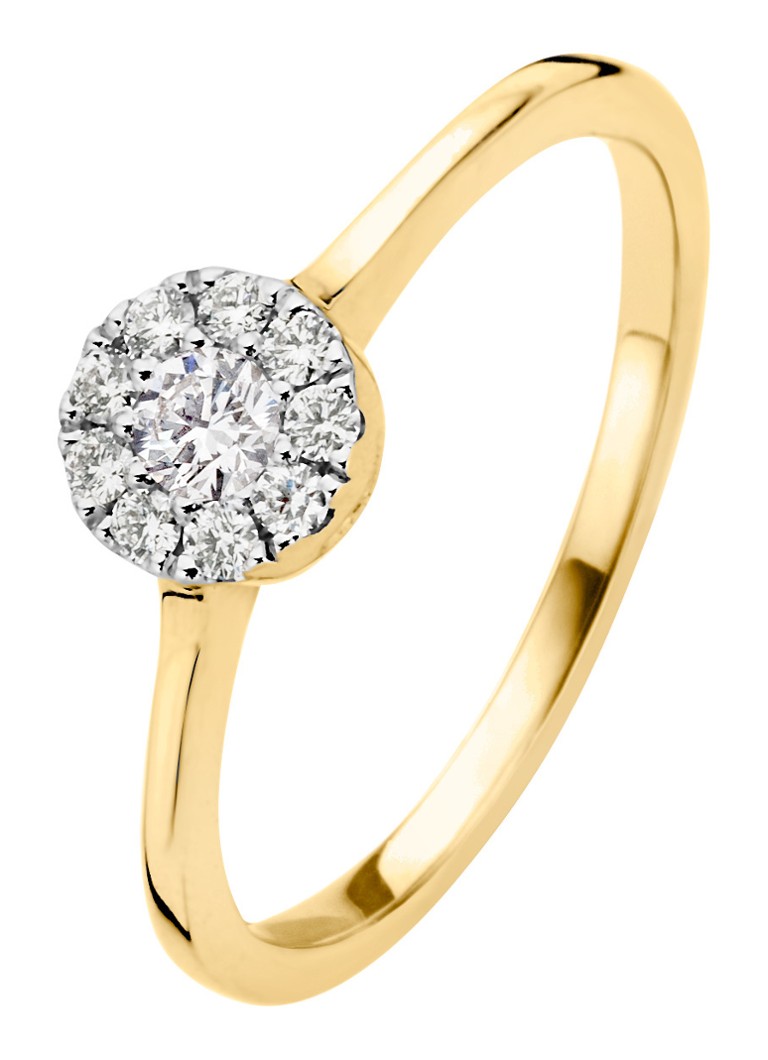 Diamond Point Gouden ring 0.20 ct diamant Hearts & Arrows • Goud ...