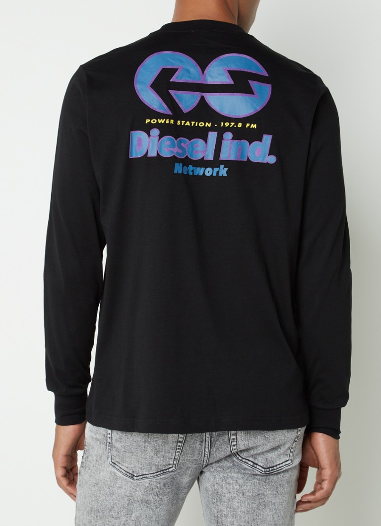 Diesel Longsleeve met logo- en backprint • Zwart • deBijenkorf.be