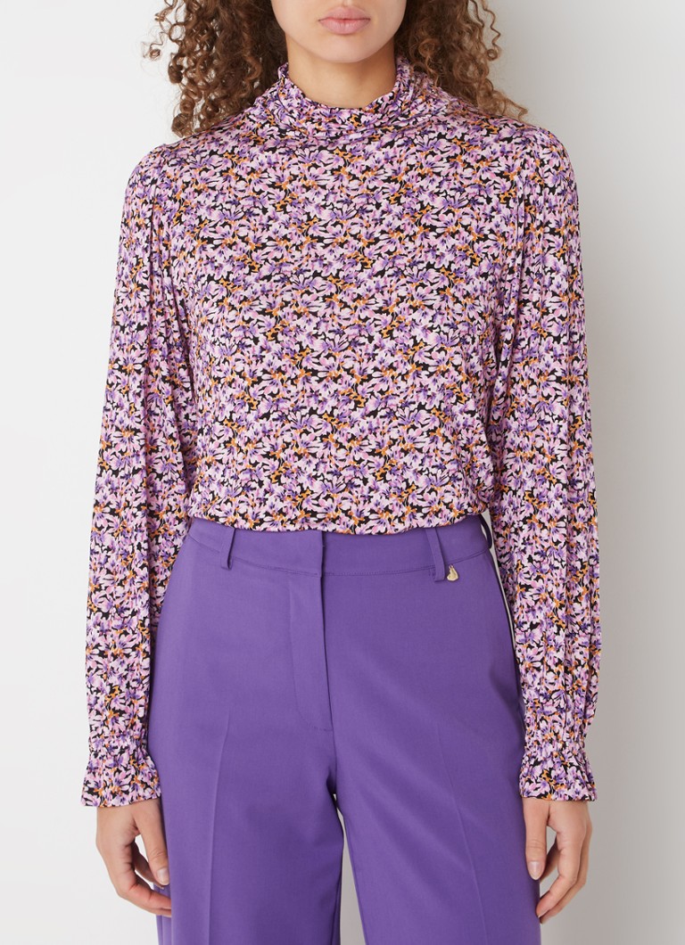Fabienne Chapot Billy top met col en print • Lila • deBijenkorf.be