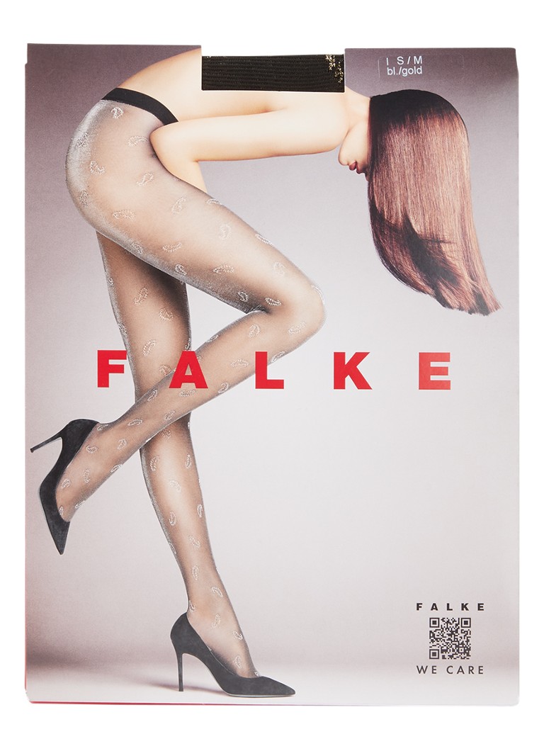 Falke Panty in 30 denier met paisley dessin en lurex • Goud • deBijenkorf.be