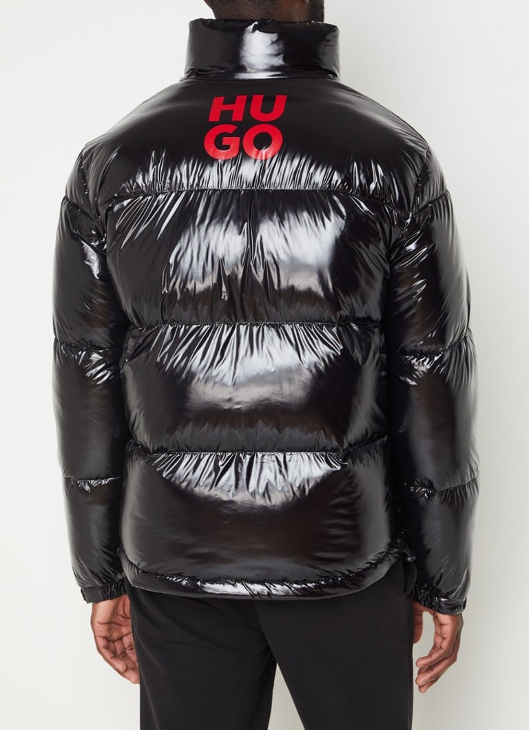 HUGO BOSS Biron puffer jack met logo en glanzende finish • Zwart ...