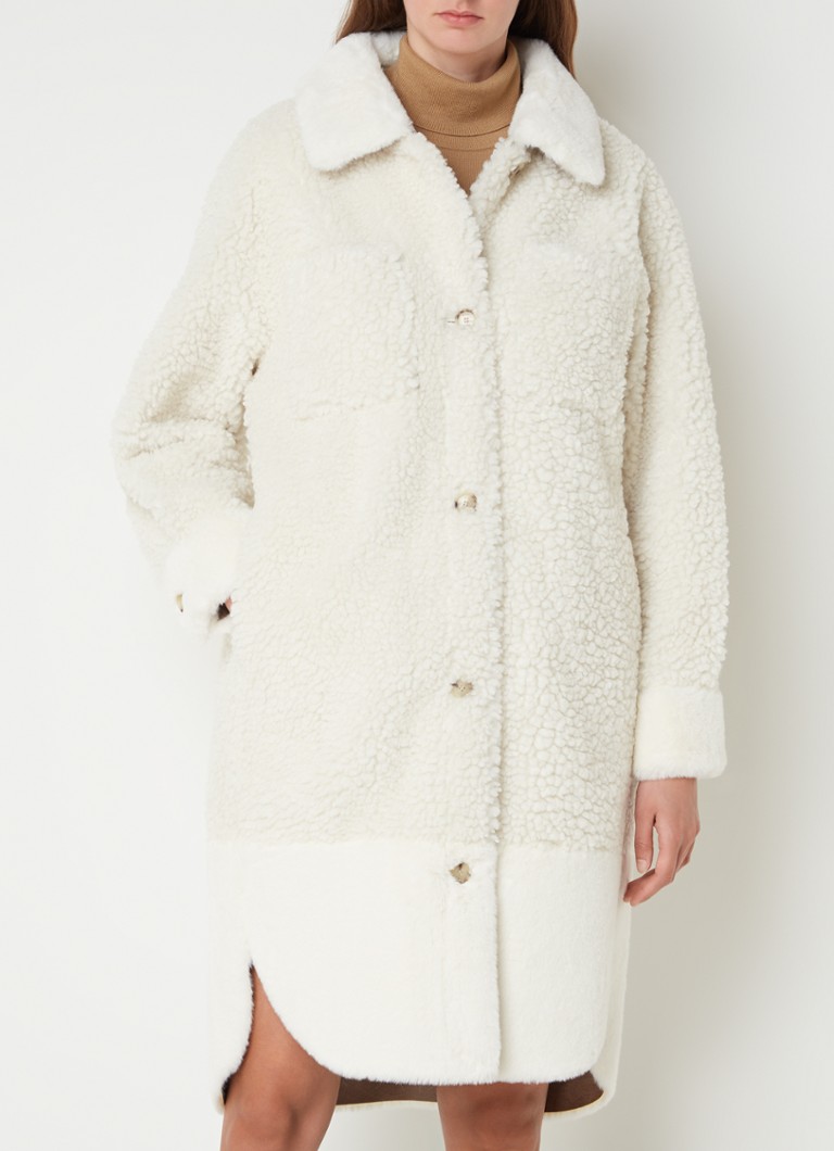 HUGO BOSS Ceddy teddy jas met borstzakken en steekzakken • Gebroken wit ...