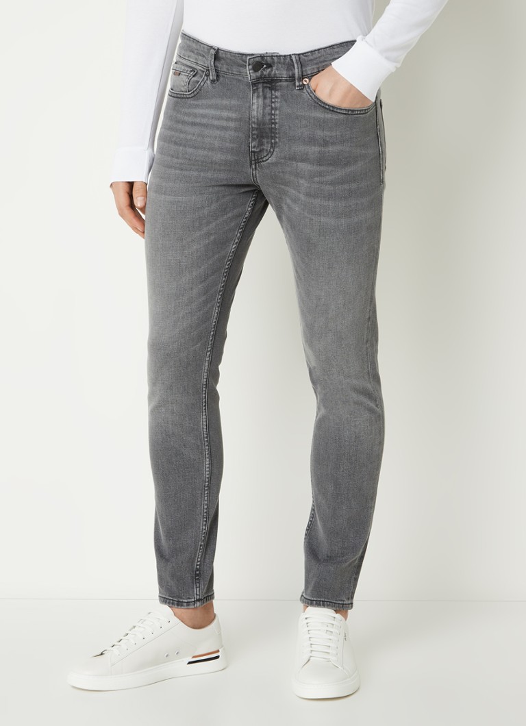 HUGO BOSS Delano slim fit jeans met gekleurde wassing en stretch ...