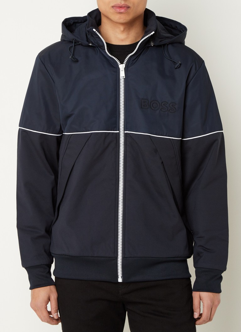 HUGO BOSS Steele jack met afneembare capuchon en logoborduring ...
