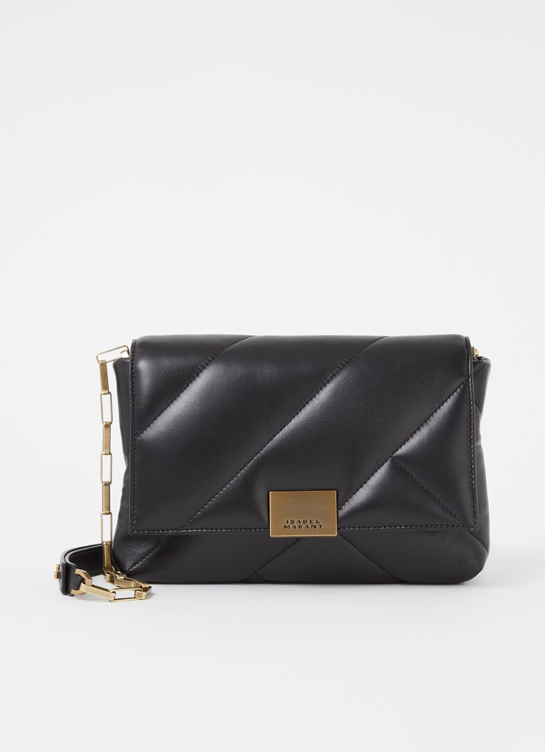 Isabel Marant Merine crossbodytas van quilted lamsleer • Zwart ...