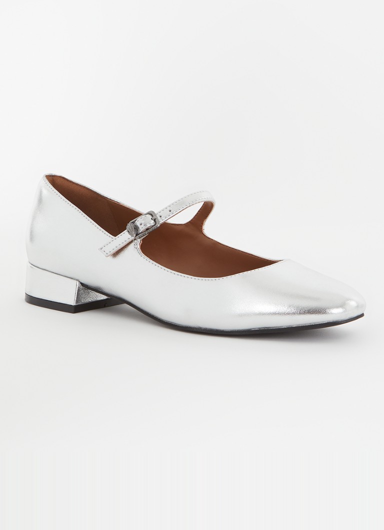 Kurt Geiger Mary Jane ballerina van leer • Zilver • deBijenkorf.be