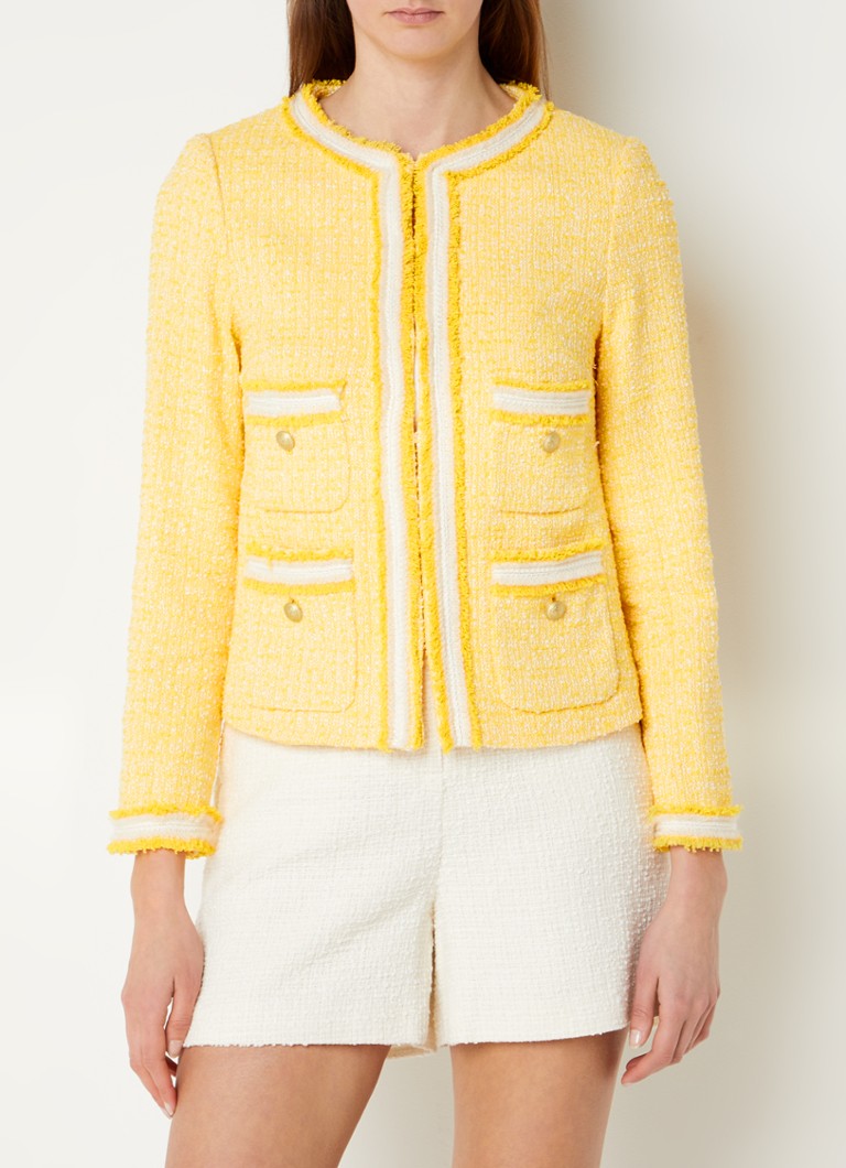 L.K.Bennett Charlee jack met tweed-look en sierknopen • Abrikoos ...