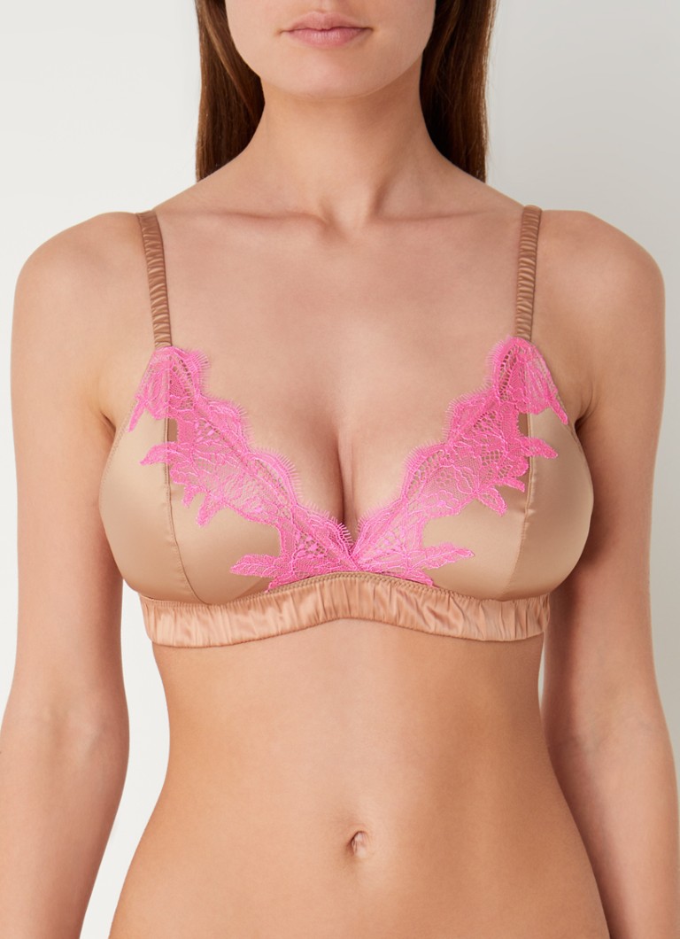 Love Stories Bowie bralette van satijn met uitneembare vulling • Bruin • deBijenkorf.be