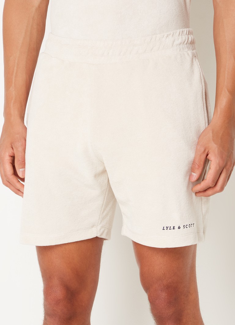 Lyle & Scott Straight fit korte broek van badstof met logoborduring ...