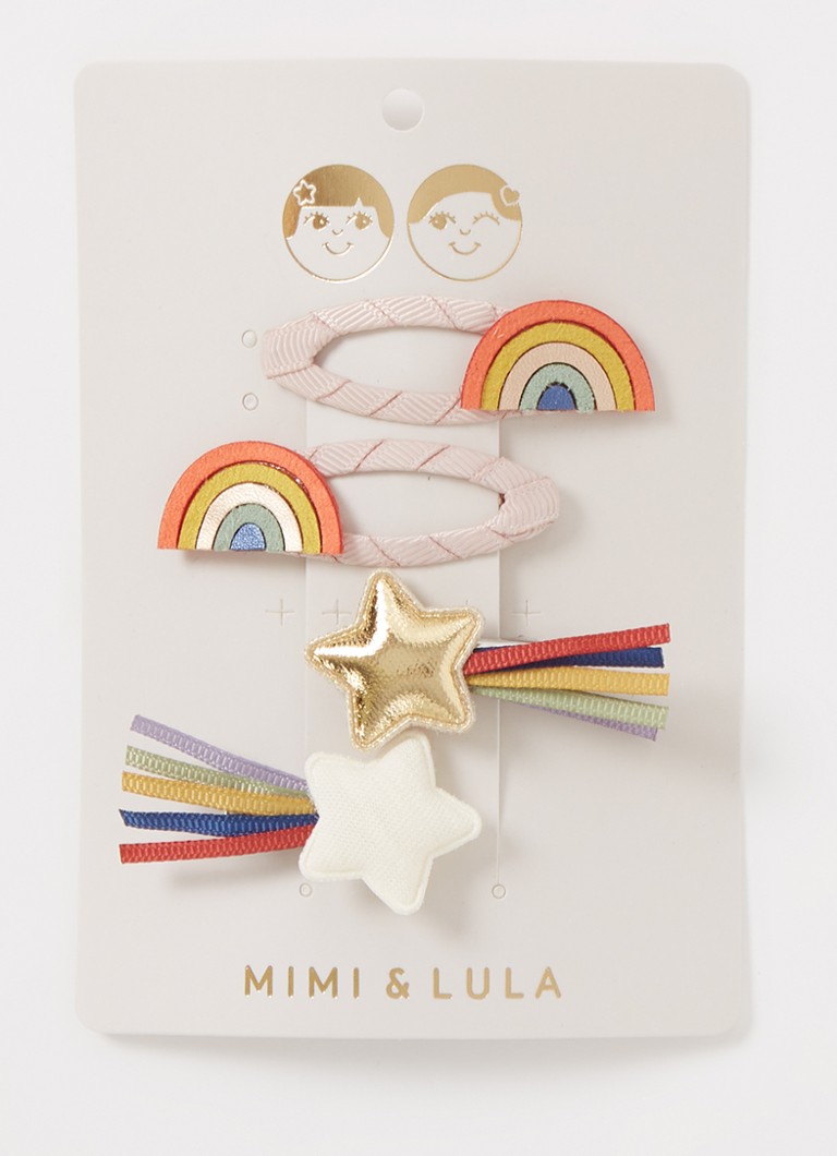 Mimi & Lula Over The Rainbow haarclip in set van 4 • Multicolor ...