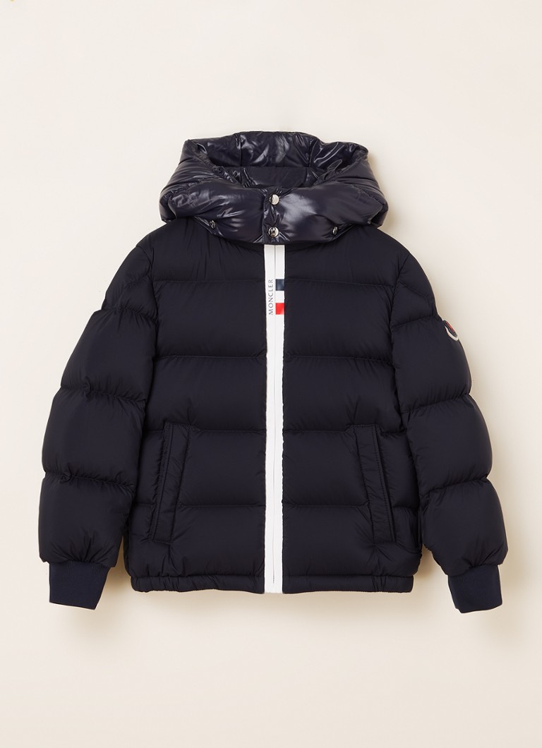 Moncler Hale puffer jack met donsvulling en logo • Donkerblauw ...