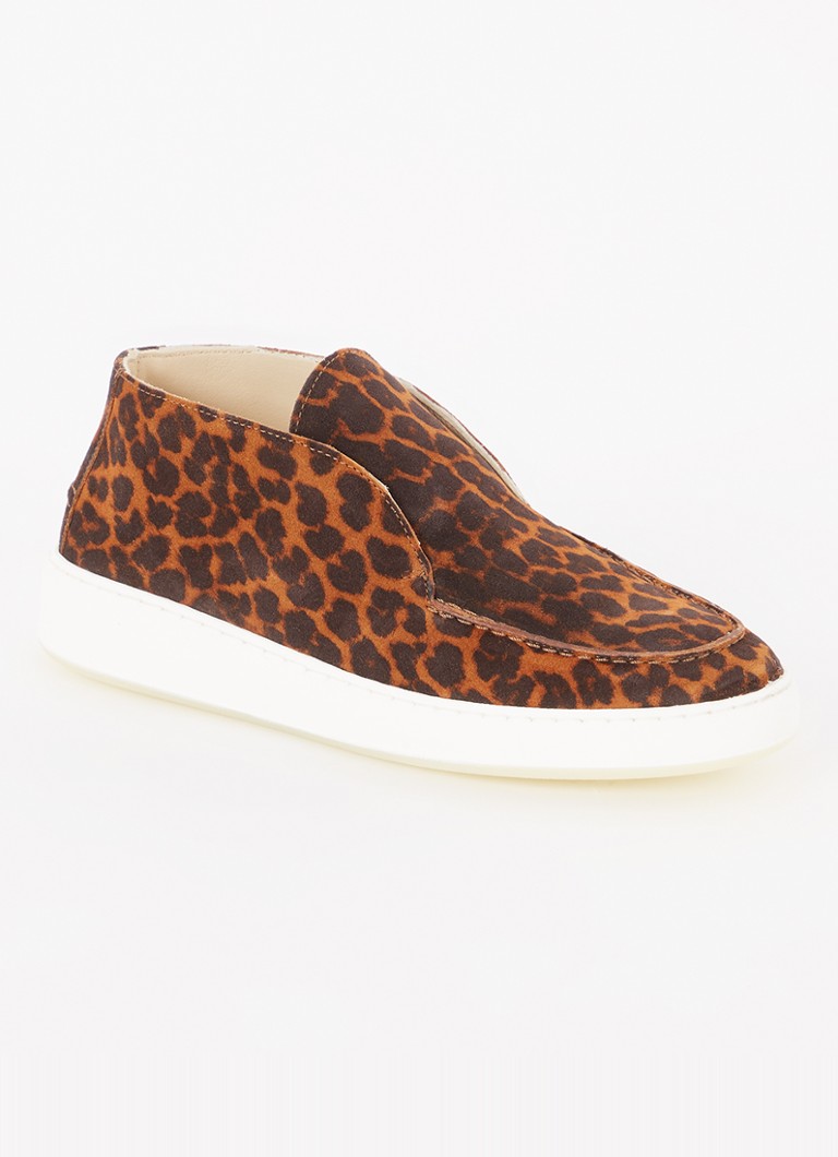 Nubikk Jiro Suo slip-on van suède met panterprint • Bruin • deBijenkorf.be
