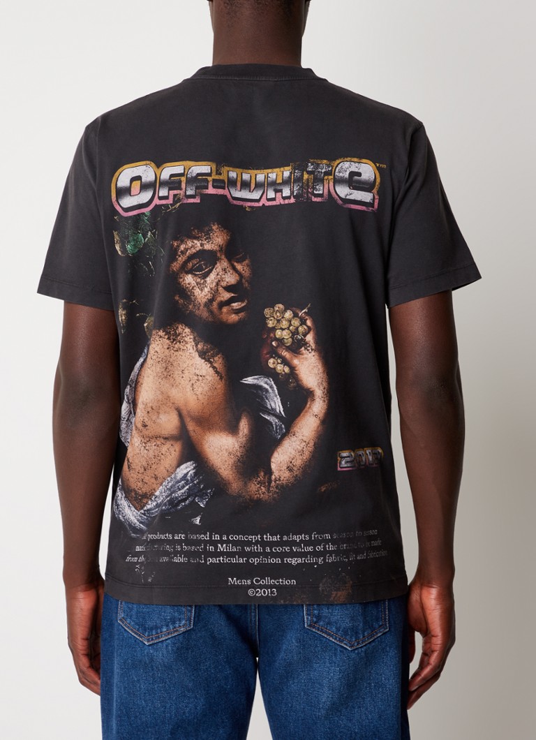 Off-White Digit Baccus T-shirt met logo- en backprint • Antraciet ...