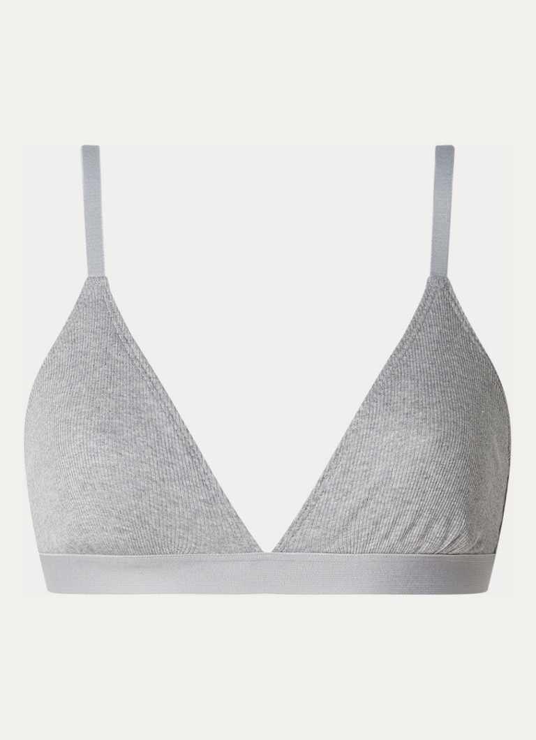 Organic Basics Bralette met ribstructuur • Grijs • deBijenkorf.be