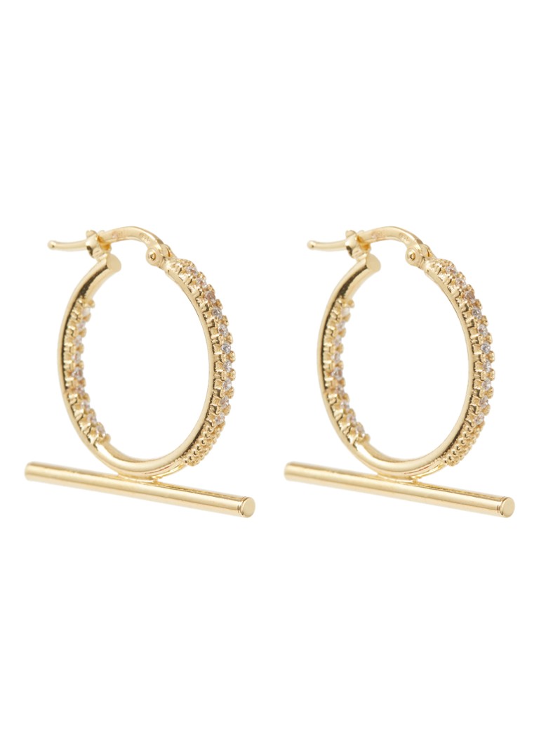 Overload Studios Trapeze oorringen van sterling zilver met zirkonia • Goud • deBijenkorf.be