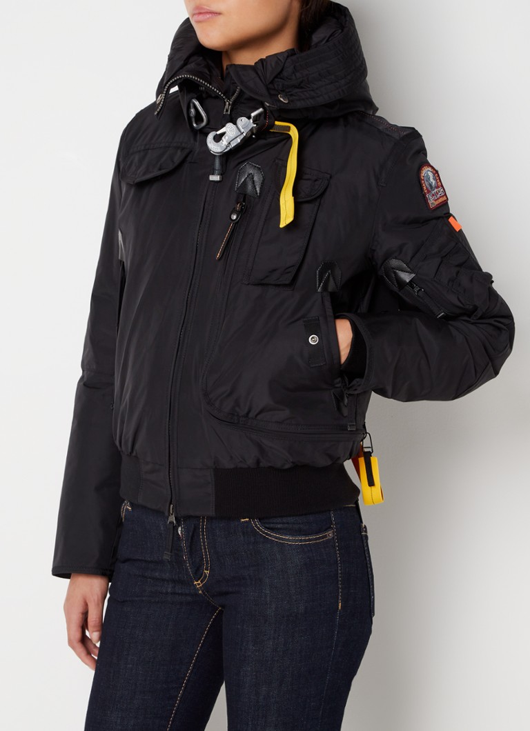 Parajumpers Gobi gewatteerde jas met donsvulling en logo • Zwart ... Parajumpers Gobi gewatteerde jas met donsvulling en logo • Zwart ...