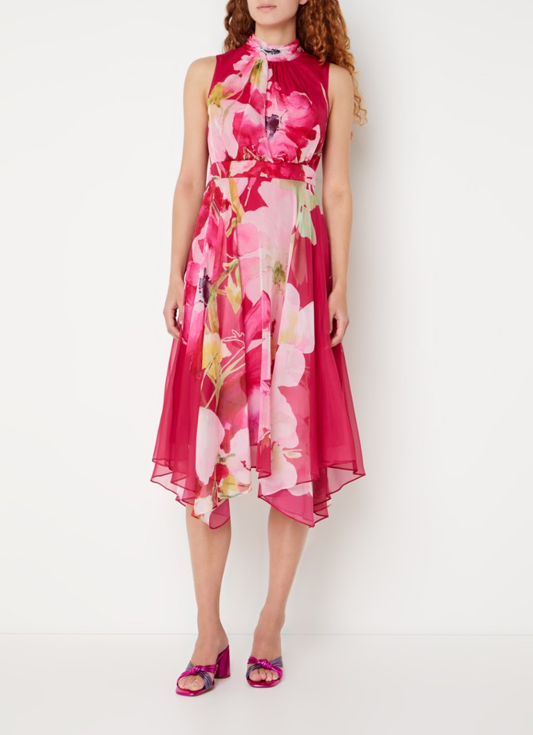Phase Eight Lucinda midi jurk met bloemenprint • Roze • deBijenkorf.be