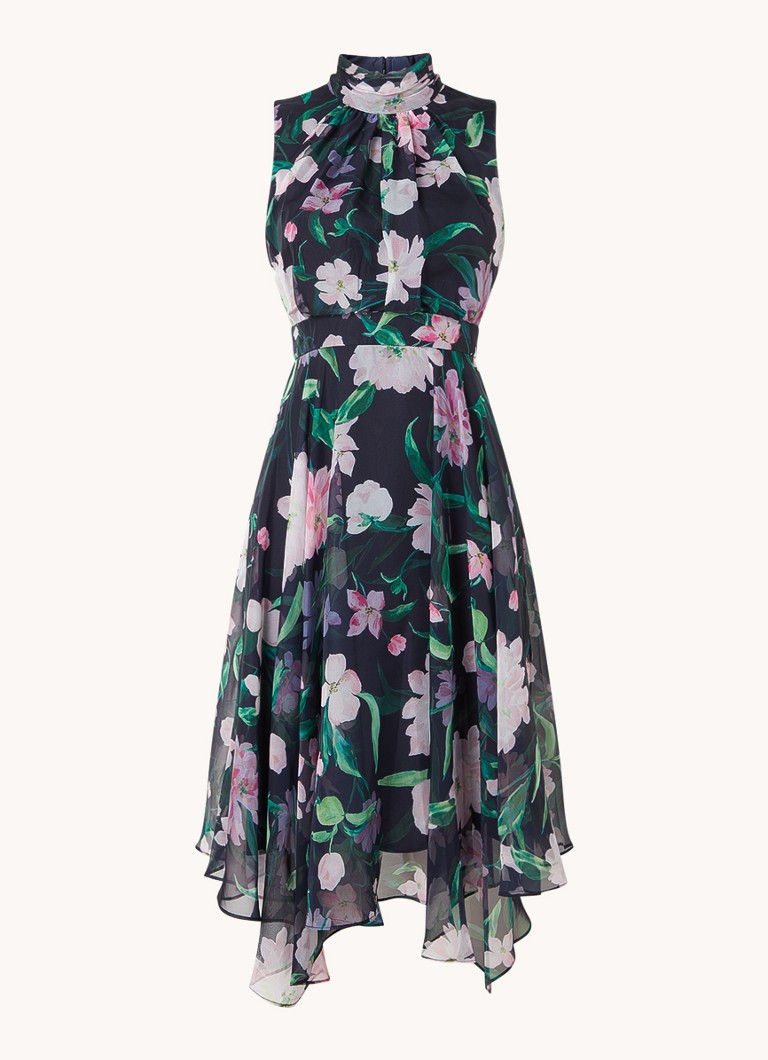 Phase Eight Petite Lucinda midi jurk met bloemenprint • Zwart ...