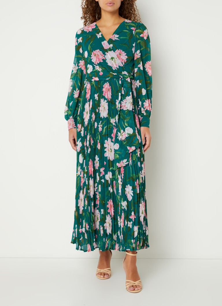 Phase Eight Rosa maxi jurk met bloemenprint en strikceintuur • Groen ...