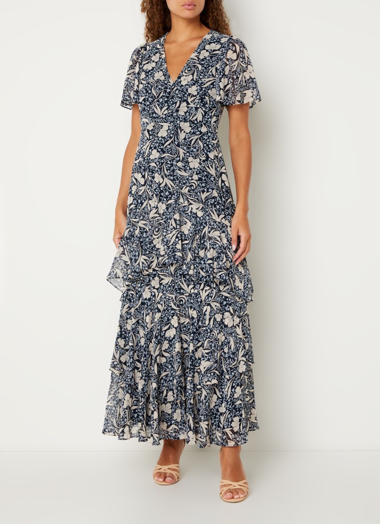 Phase Eight Tyanna maxi jurk met volant en bloemenprint • Multicolor ...