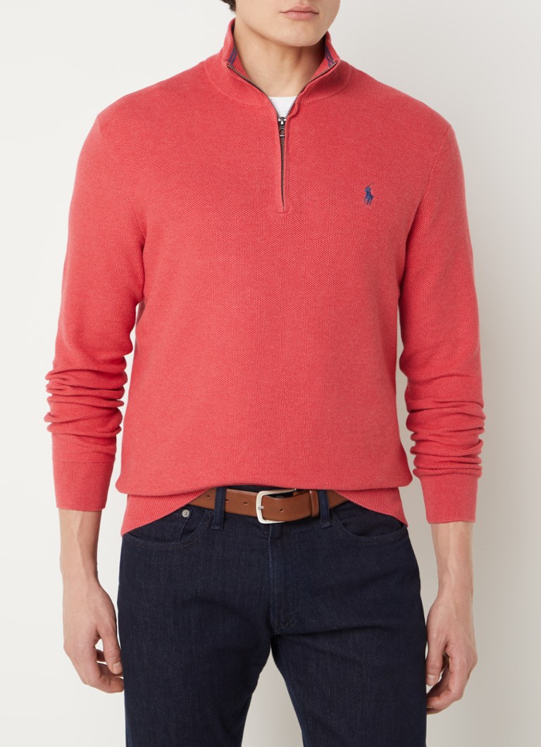 Ralph Lauren Fijngebreide pullover met halve rits en logoborduring ...