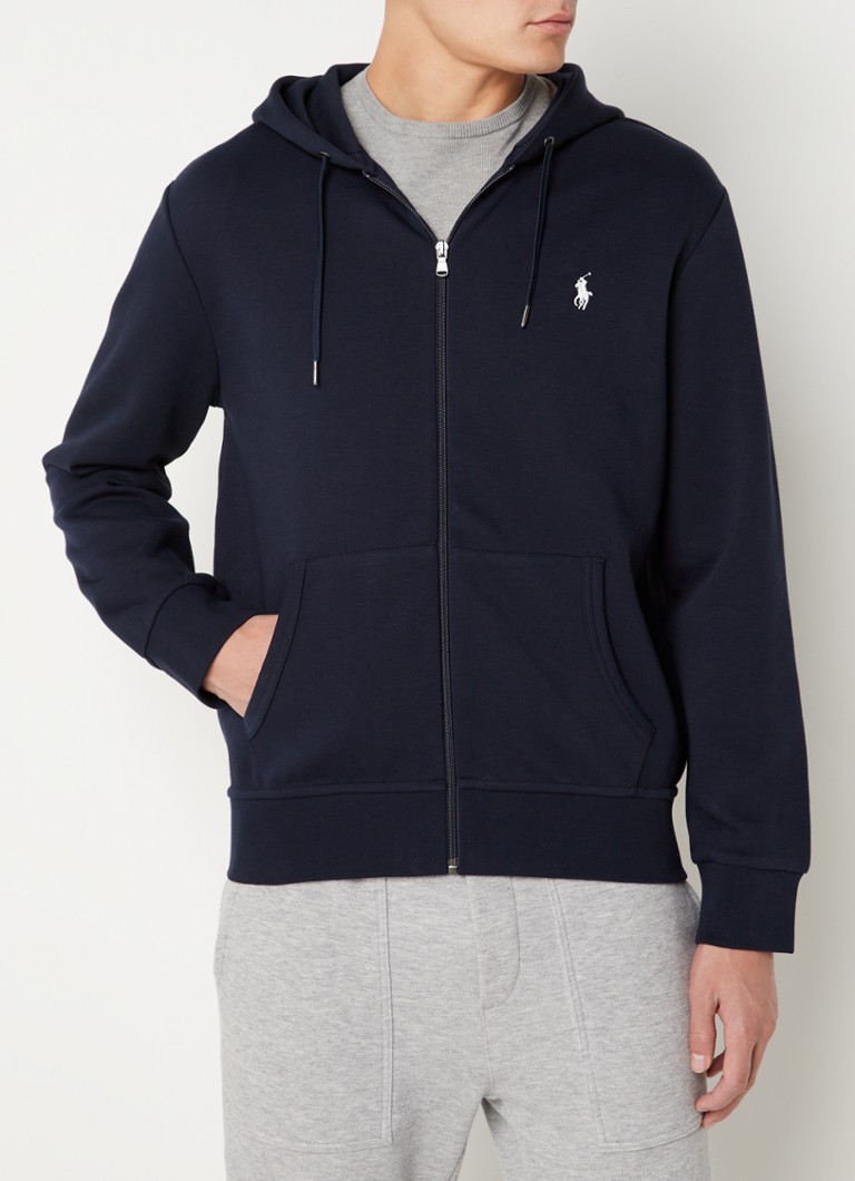 Ralph Lauren Sweatvest met capuchon en logoborduring • Aviator Navy ...