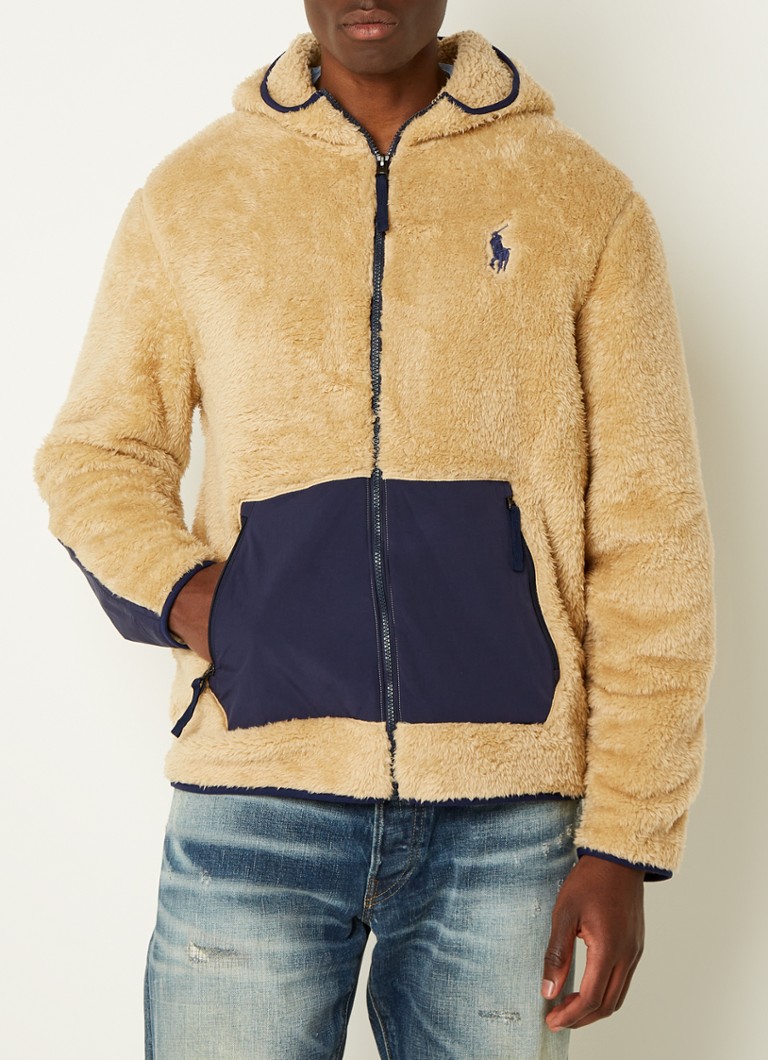 Ralph Lauren Teddy jack met ritszakken • Sand Dune/Newport Navy ...