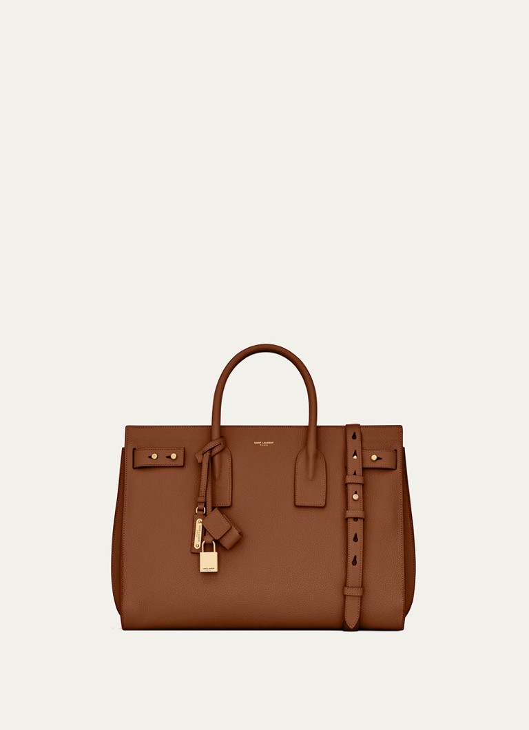 Saint Laurent Supple Sac De Jour Medium handtas van kalfsleer • Bruin • deBijenkorf.be