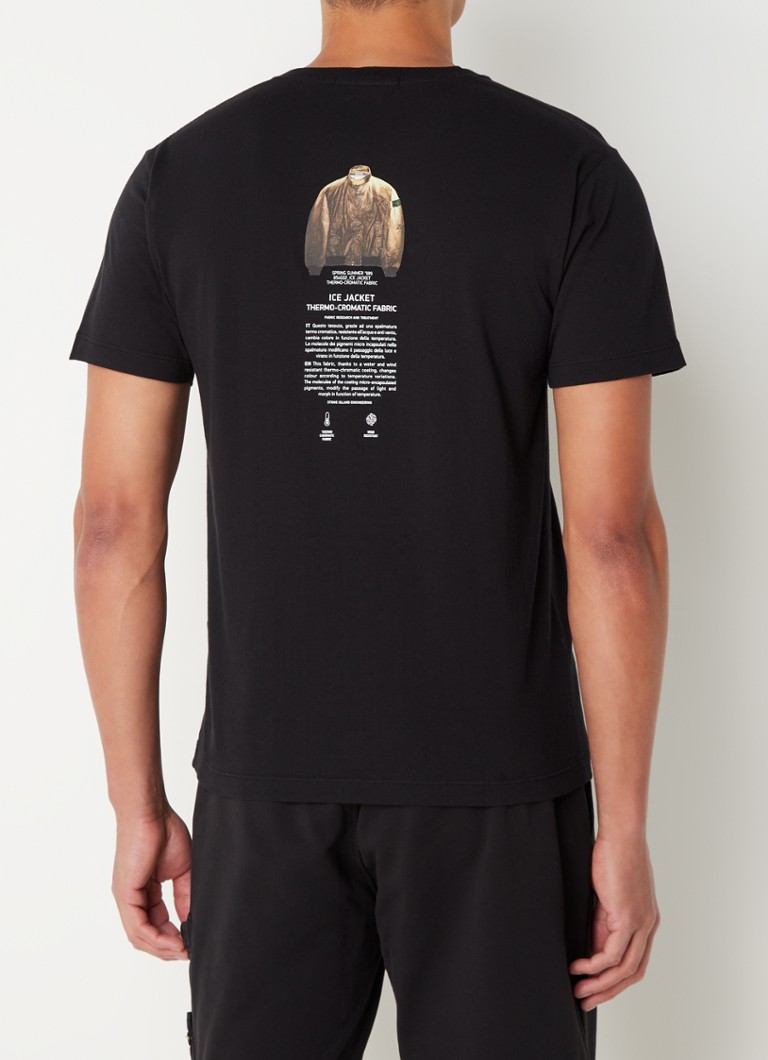 Stone Island 2NS91 T-shirt met logo- en backprint • Zwart • deBijenkorf.be