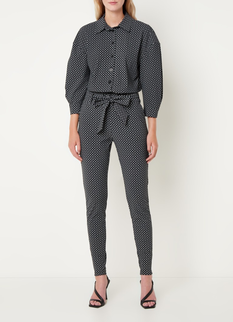 Studio Anneloes Anjelle skinny fit jumpsuit met strikceintuur en ...