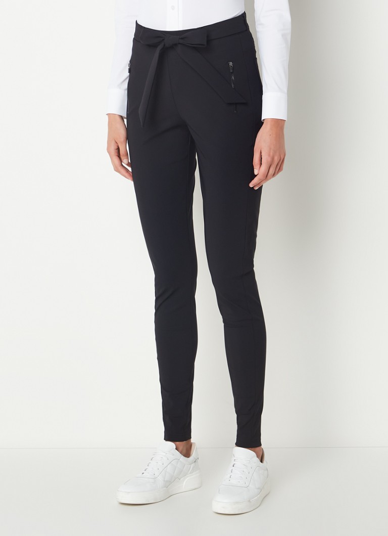 Studio Anneloes Margot mid waist skinny fit pantalon van travelstof met ...