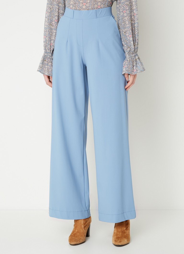 Studio Anneloes Solange high waist wide fit pantalon van travelstof ...