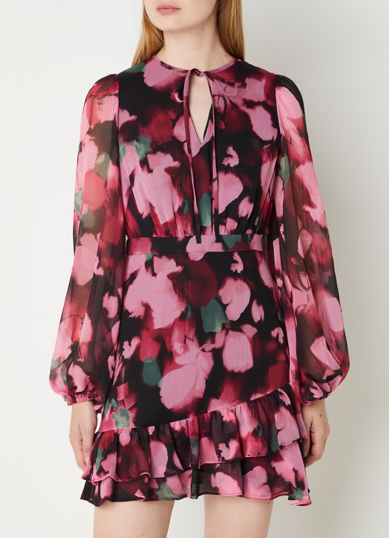 Ted Baker Grayda mini jurk met bloemenprint en volant • Roze ...
