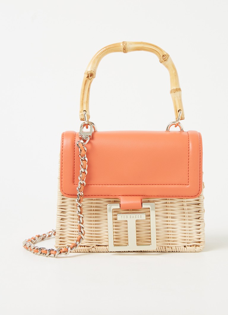 Ted Baker Jaylisa handtas van riet • Koraal • deBijenkorf.be