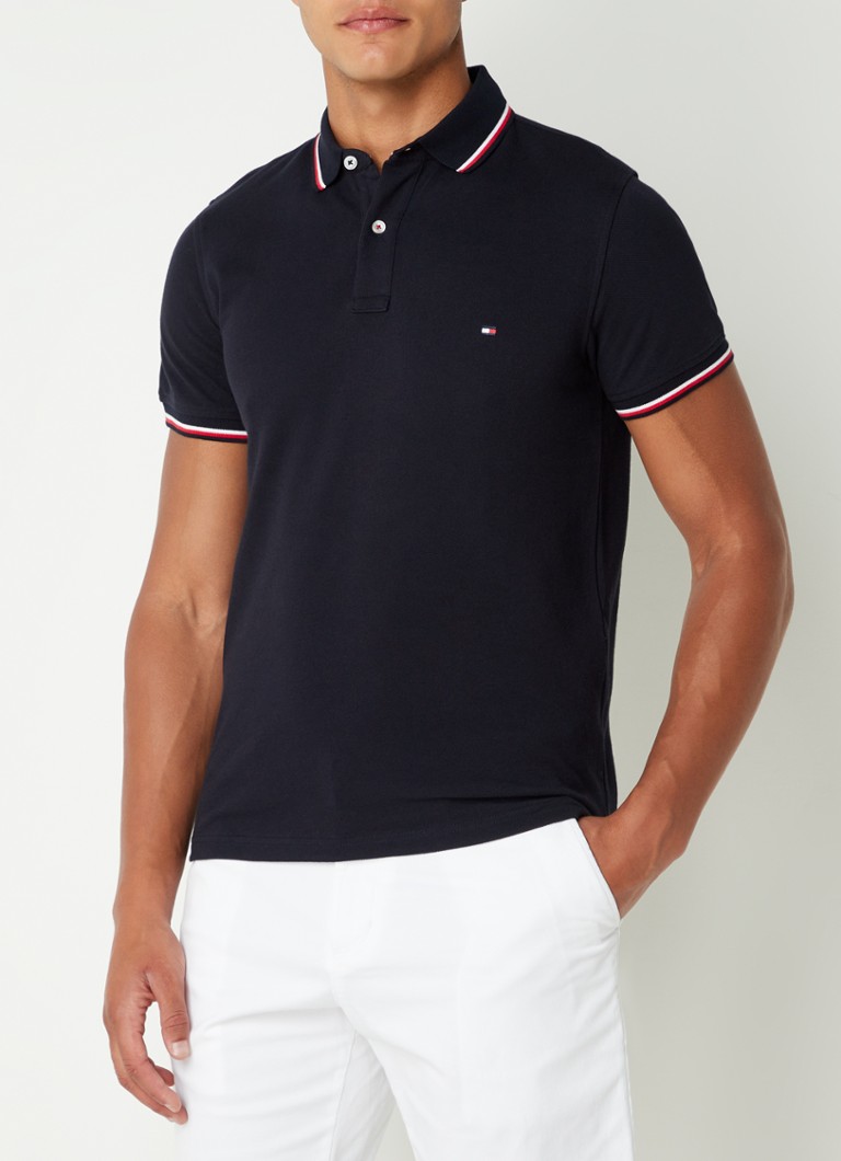 Tommy Hilfiger Core Slim Fit Polo Van Biologisch Katoen Met Getipte