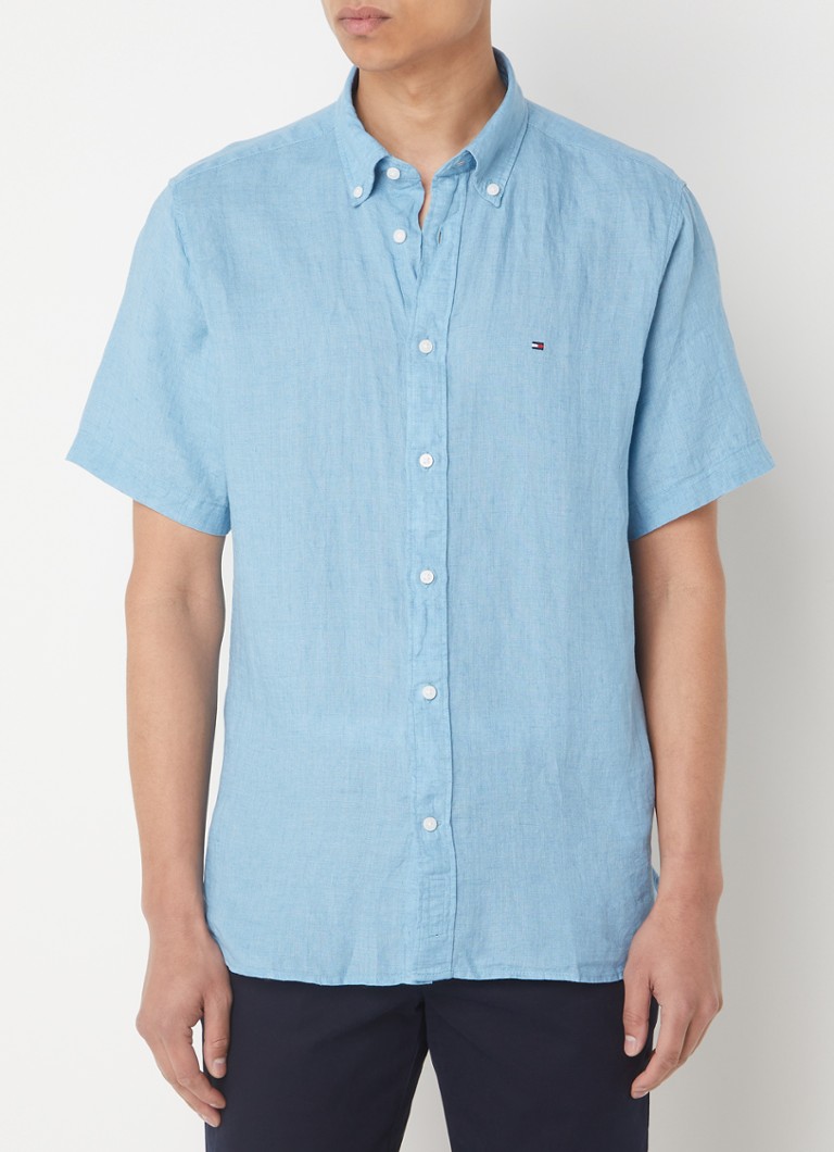 Tommy Hilfiger Regular fit overhemd van linnen met logoborduring ...