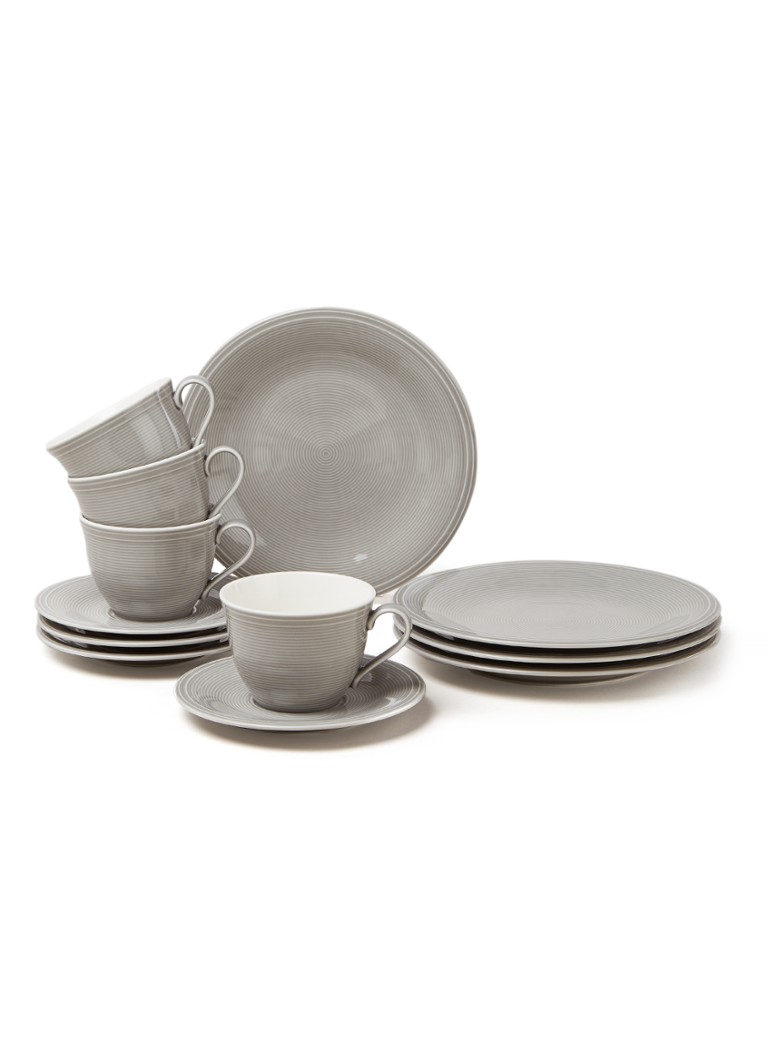 Villeroy And Boch Like Color Loop Serviesset 12 Delig • Lichtgrijs