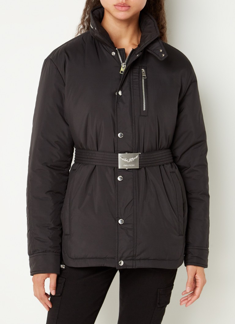 Zadig&Voltaire Kalice jack met ceintuur en opbergbare capuchon • Zwart ...